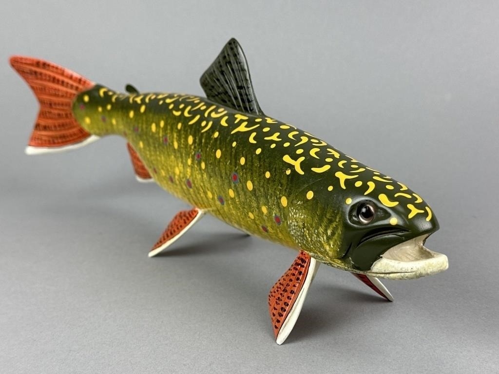 Carl Christiansen | Carl Christiansen Hand Carved Brook Trout | MutualArt