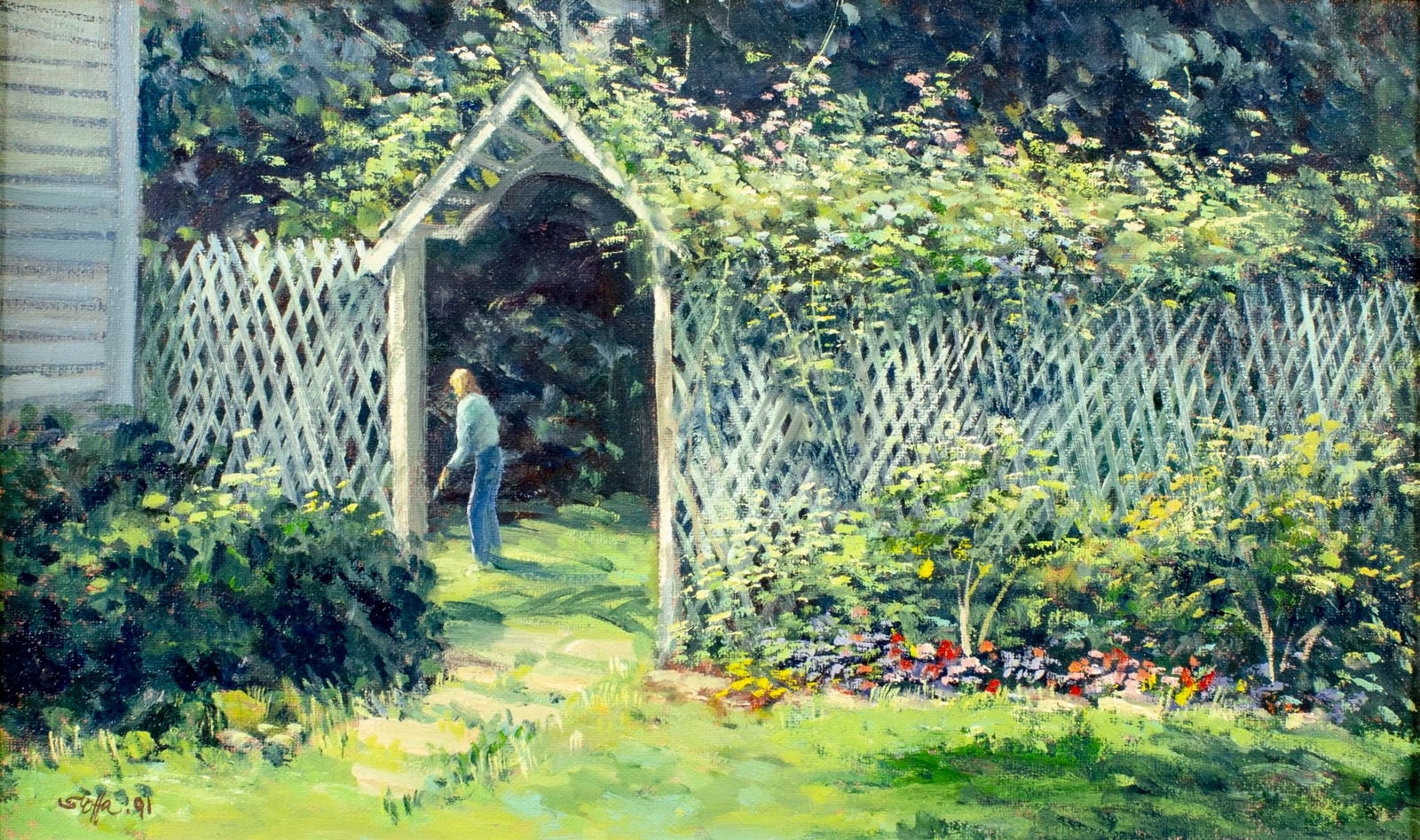 Stoffa Michael | Trellis on Main (titled on label (1991) | Compare similar artworks | MutualArt