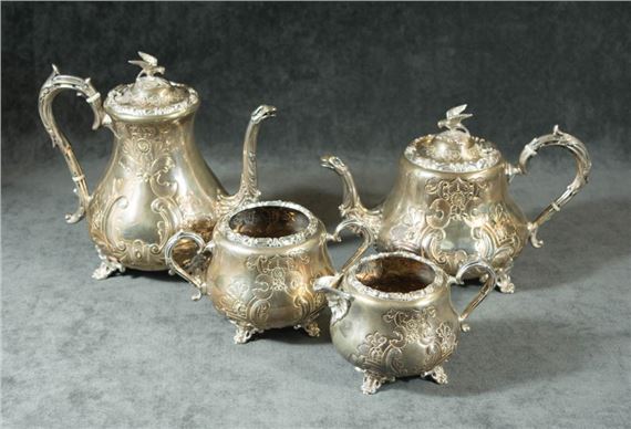 Sheffield | FOUR-PIECE SHEFFIELD SILVER COFFEE/TEA SET (1972) | MutualArt