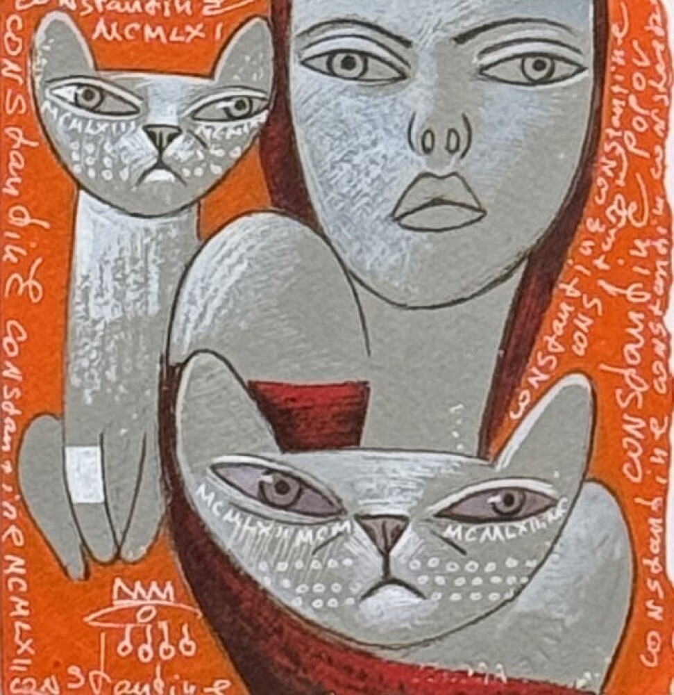 Constantine Popov | Taya with Cats | MutualArt