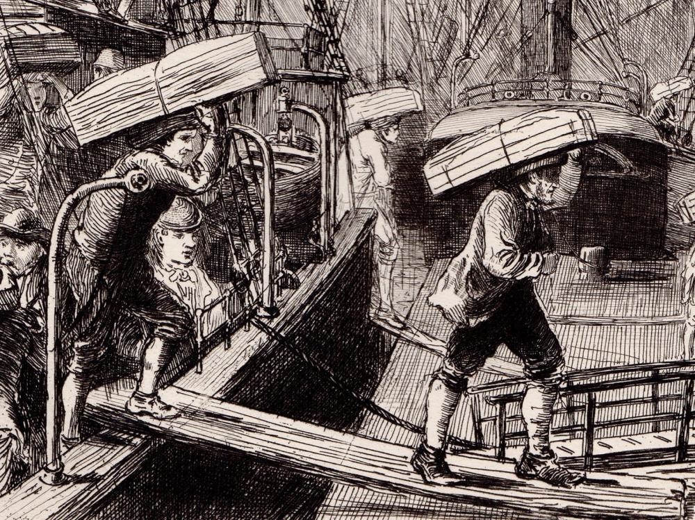 Matthew White Ridley | The Orange Wharf, London Bridge. (1873) | MutualArt