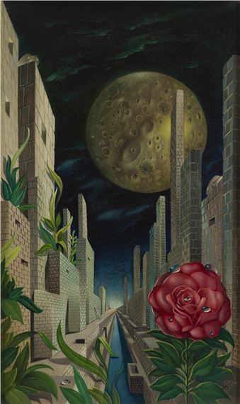 Georges Spiro | Moon with a crying rose | MutualArt