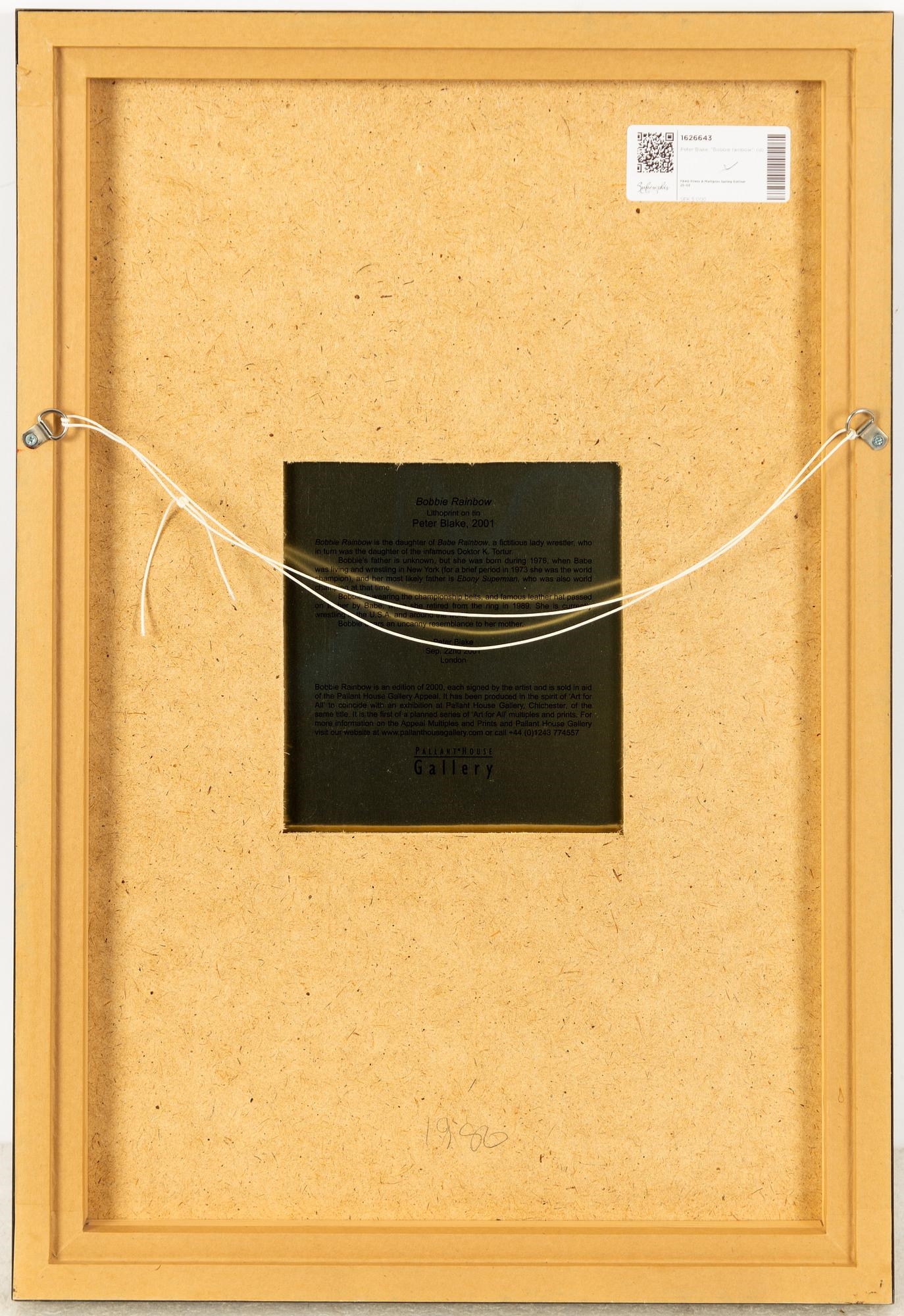 Peter Blake | Bobbie rainbow (2001) | MutualArt
