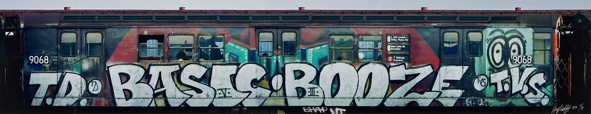 Henry Chalfant | NYC subway graffiti panorama; Basic Booze | MutualArt