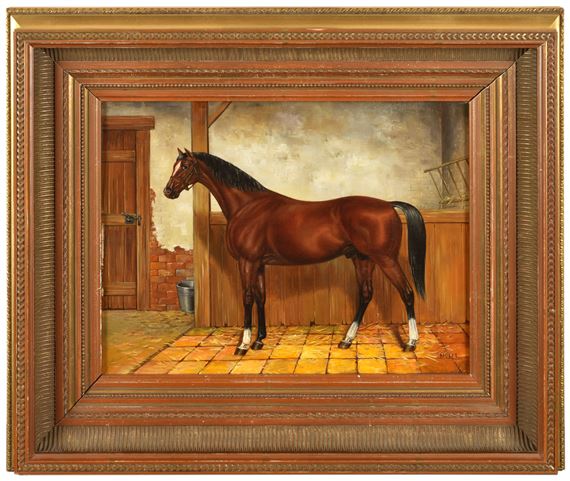Louis Nadler | Portrait of a horse in a stable | MutualArt