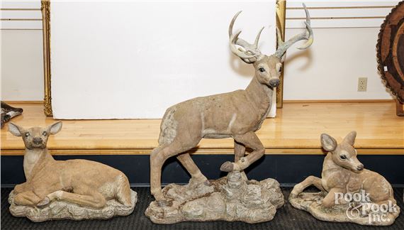 Henri | Three Henri Studio garden deer | MutualArt