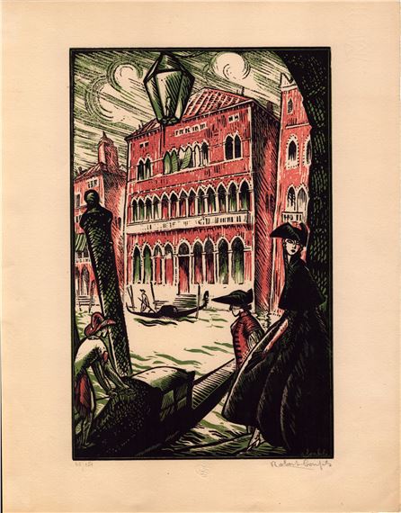 Robert Bonfils | Venetian Gondolas, 1922 (1922) | MutualArt