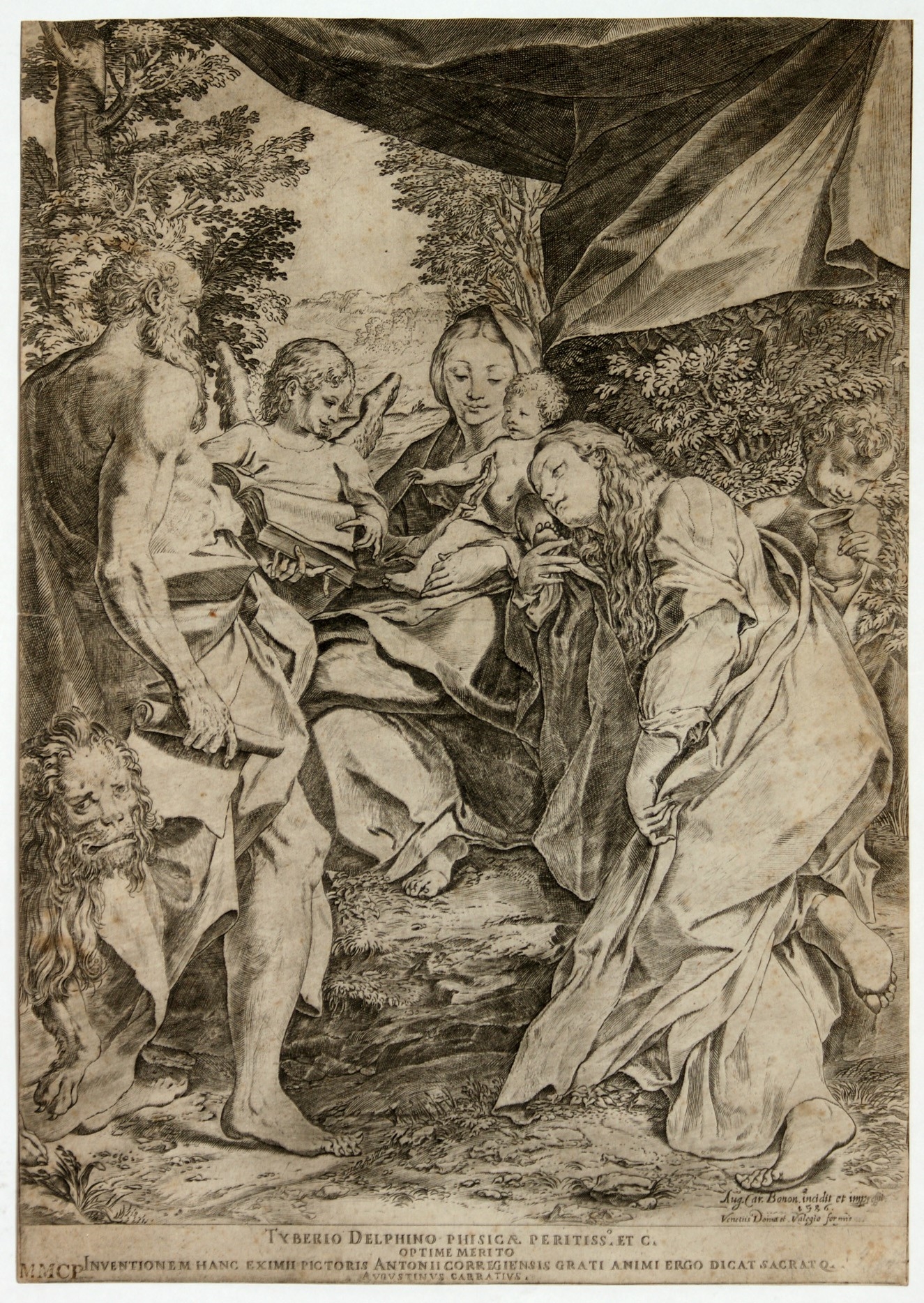 Agostino Carracci | The Madonna of Saint Jerome, after Correggio ...