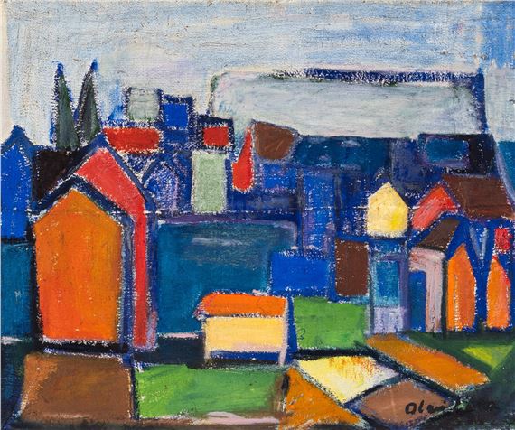Olavi Lanu | Town view | MutualArt