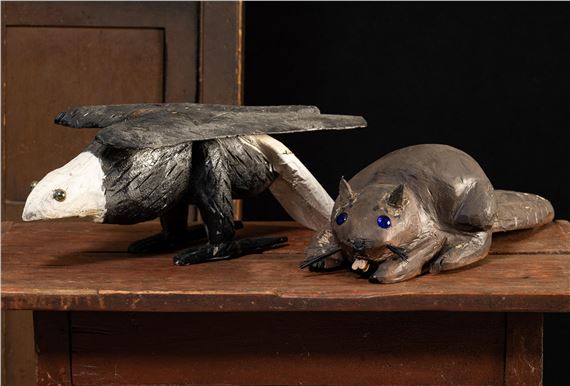 Beaver | Folk Art Beaver and Eagle (20th Century) | MutualArt