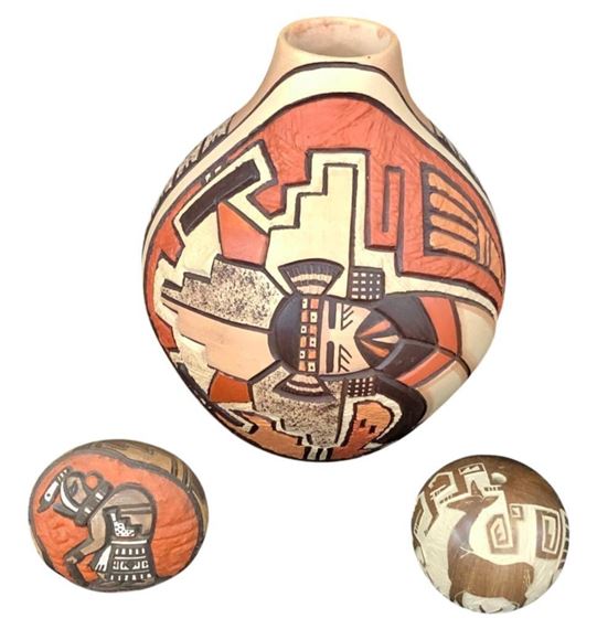 Carla Nampeyo | Three Hopi Pots | MutualArt