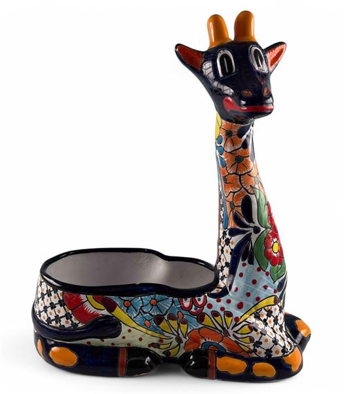 Planter | Mexican Talavera Pottery Giraffe Planter | MutualArt