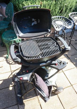 Weber | A Weber BabyQ BBQ with stand and gas cylinder | MutualArt