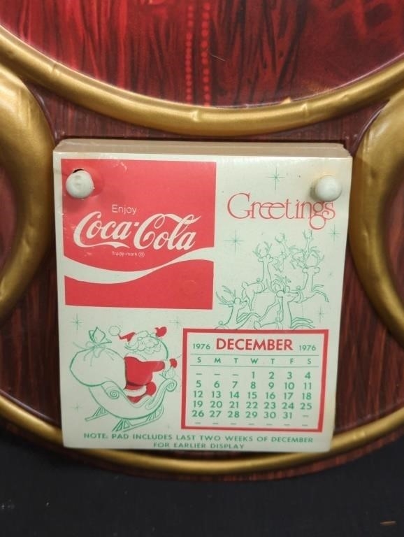 Coca Cola | Vintage Coca Cola 1976 plastic wall calendar (1976) | MutualArt