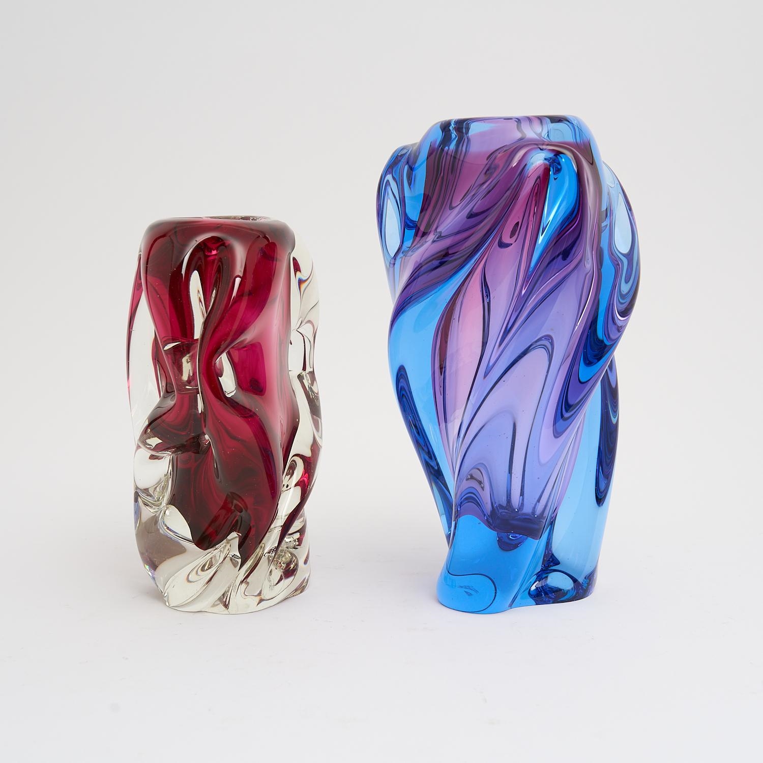Jan Beránek | TWO CZECHOSLOVAKIA BOHEMIAN VASES | MutualArt