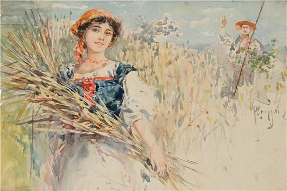 Pietro Scoppetta | La raccolta del grano | MutualArt