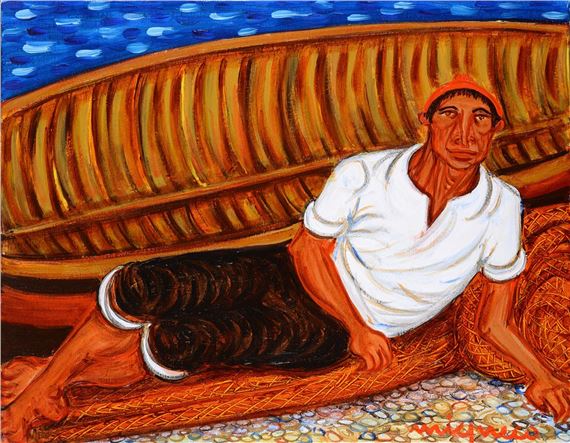 Giuseppe Migneco | Fisherman lying down (1981) | MutualArt