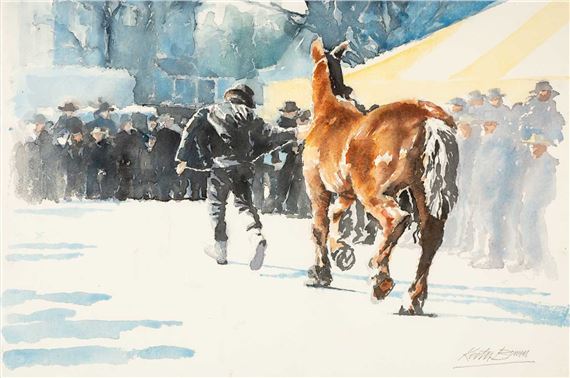 Keith Bowen | horse fair scene | MutualArt