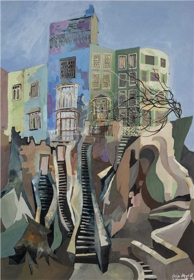 John Uzzell Edwards | 2014) acrylic - the steep steps leading to the ...