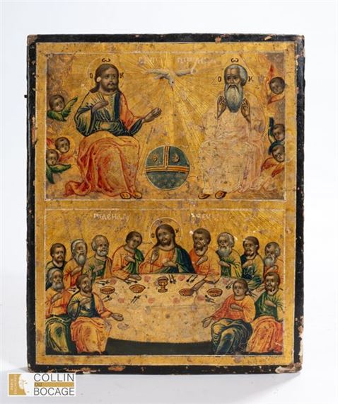Russian School, 19th Century | Two register icon depicting the Holy ...
