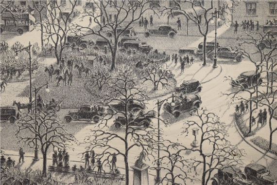 Esther Brock Bird | Entrance to Central Park (1934) | MutualArt