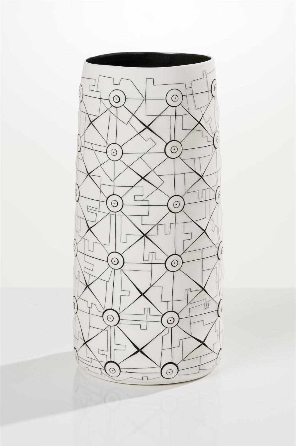 José Sierra | Jose Sierra Black and White Geometric Vase | MutualArt