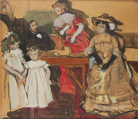 Lucien Joseph Simon | Lucien SIMON (1861-1945) Family gathering around ...