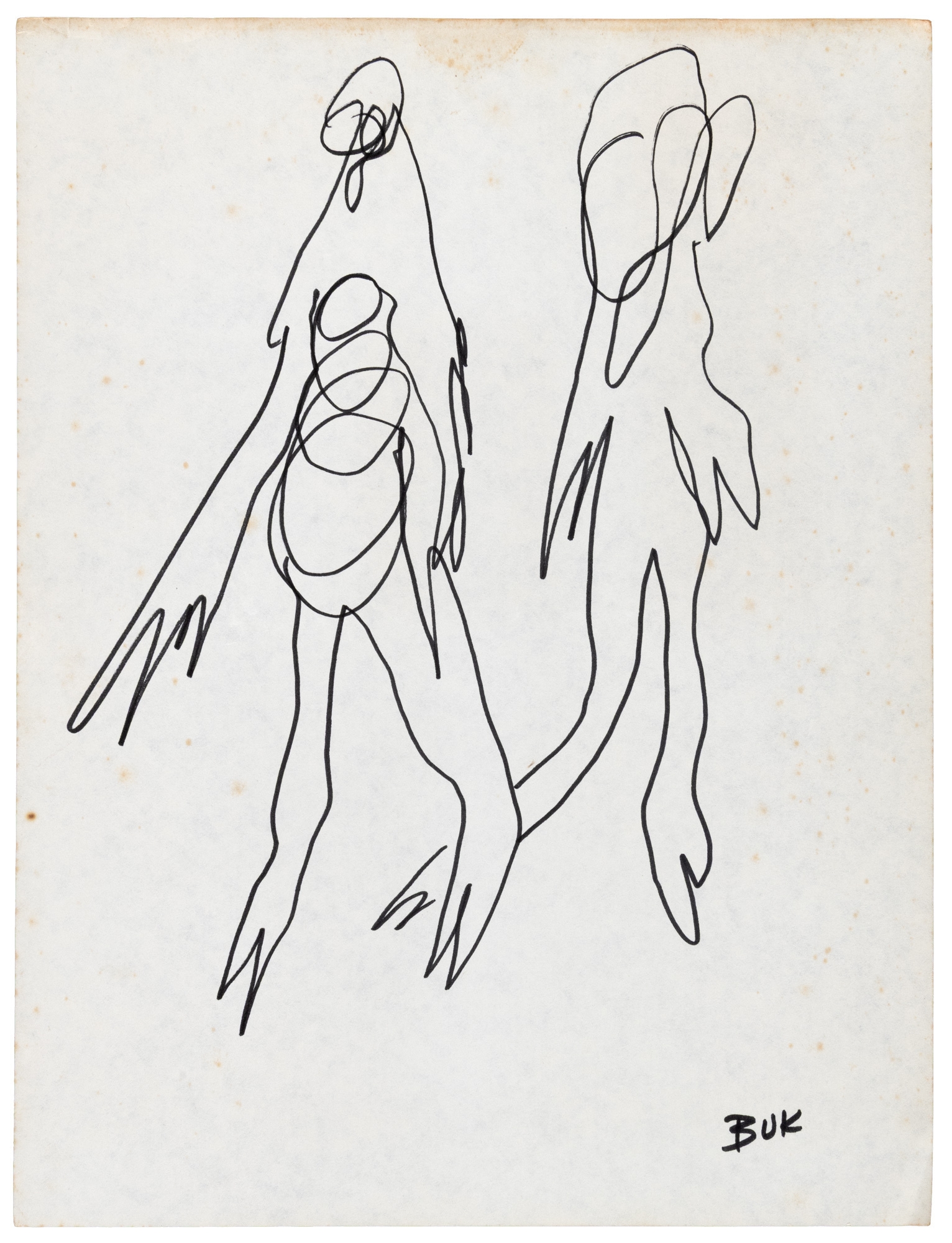 Charles Bukowski | Original drawing by Charles Bukowski | MutualArt