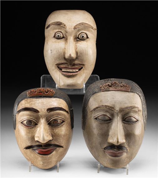 Balinese School, 19th Century | Masks representing characters from the ...
