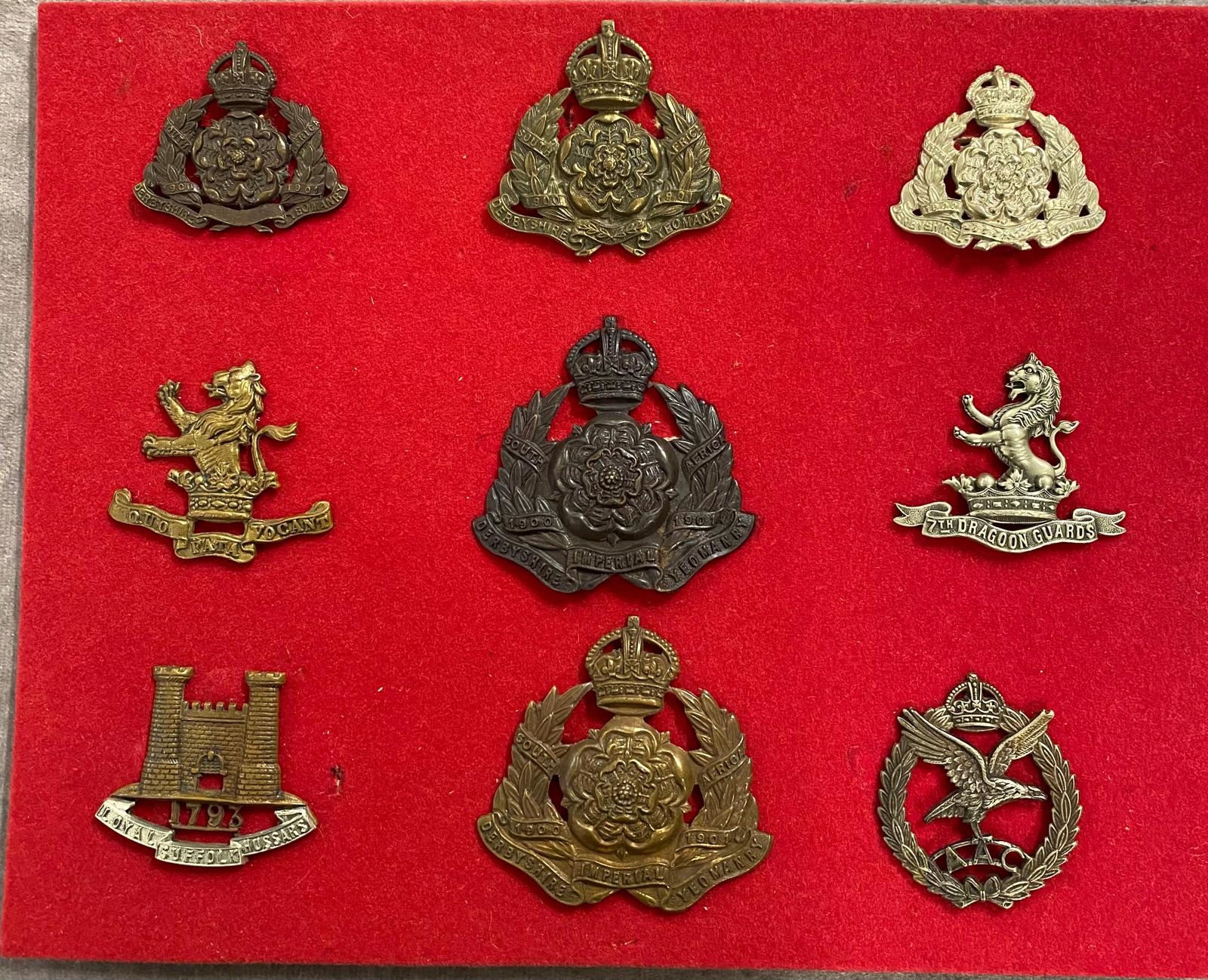 Cam Brown | A collection of 9 cap badges including Derbyshire | MutualArt