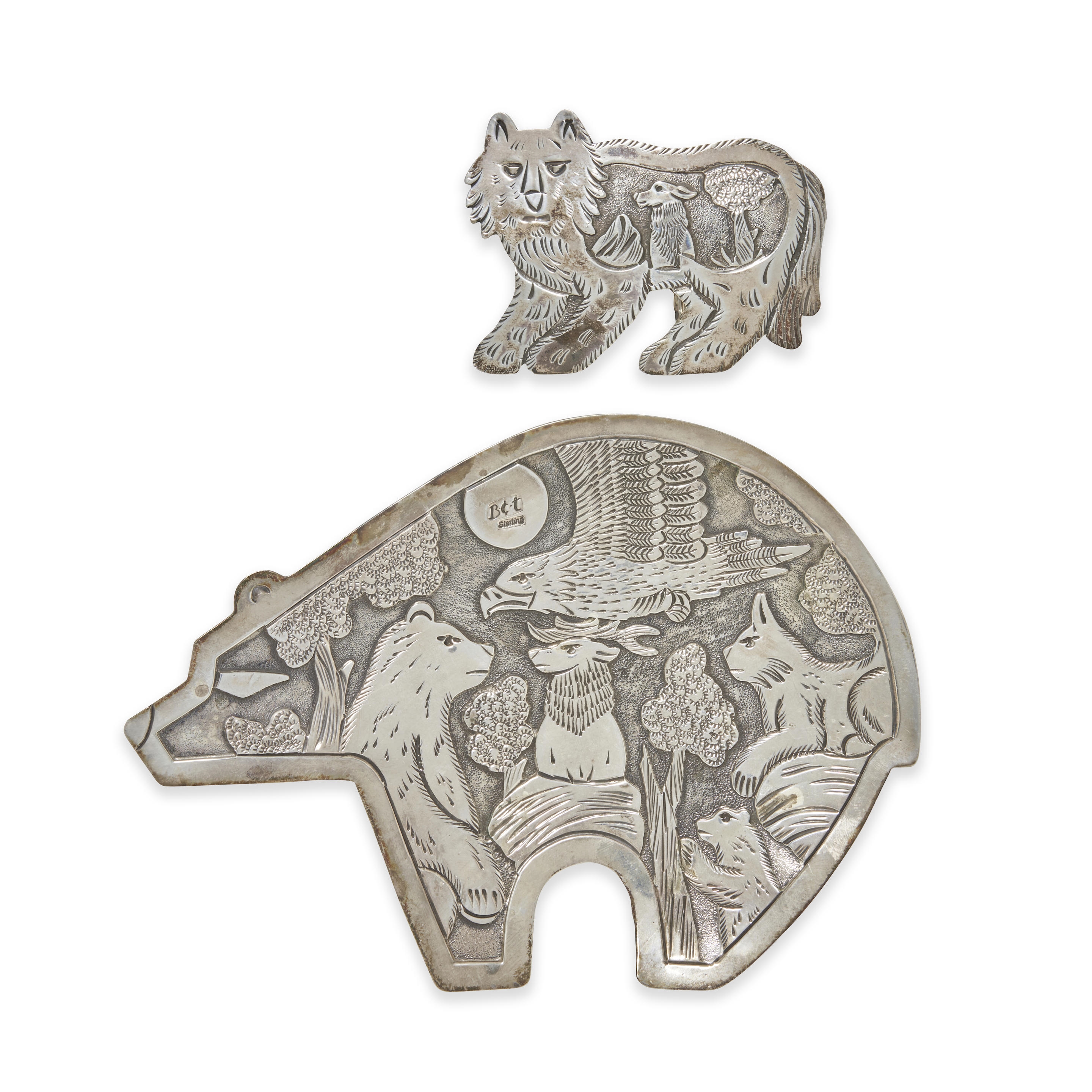 Floyd Becenti | Two Floyd Becenti silver storyteller objects | MutualArt