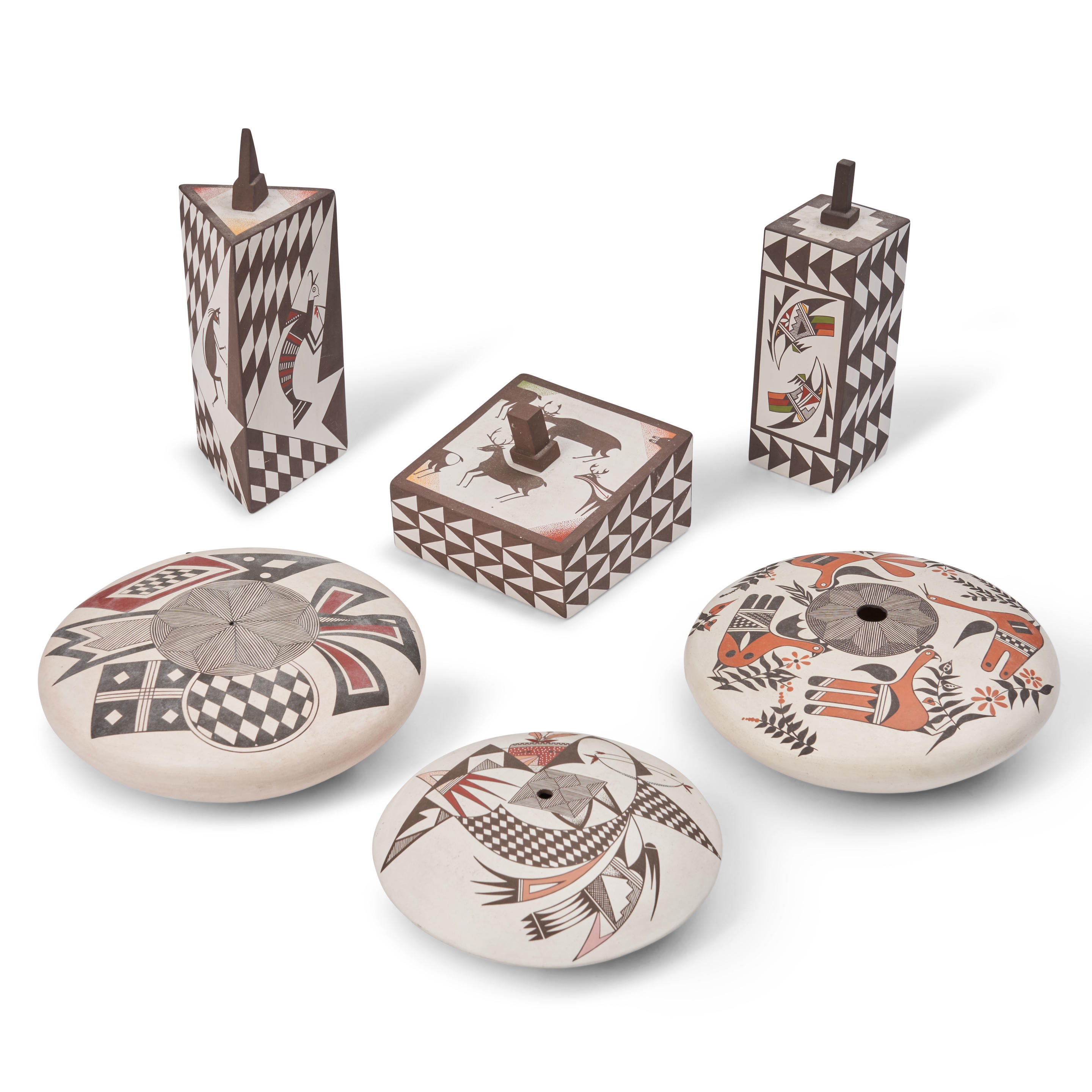 Charmae Shields Natseway | Six Charmae Shields Natseway pottery vessels ...