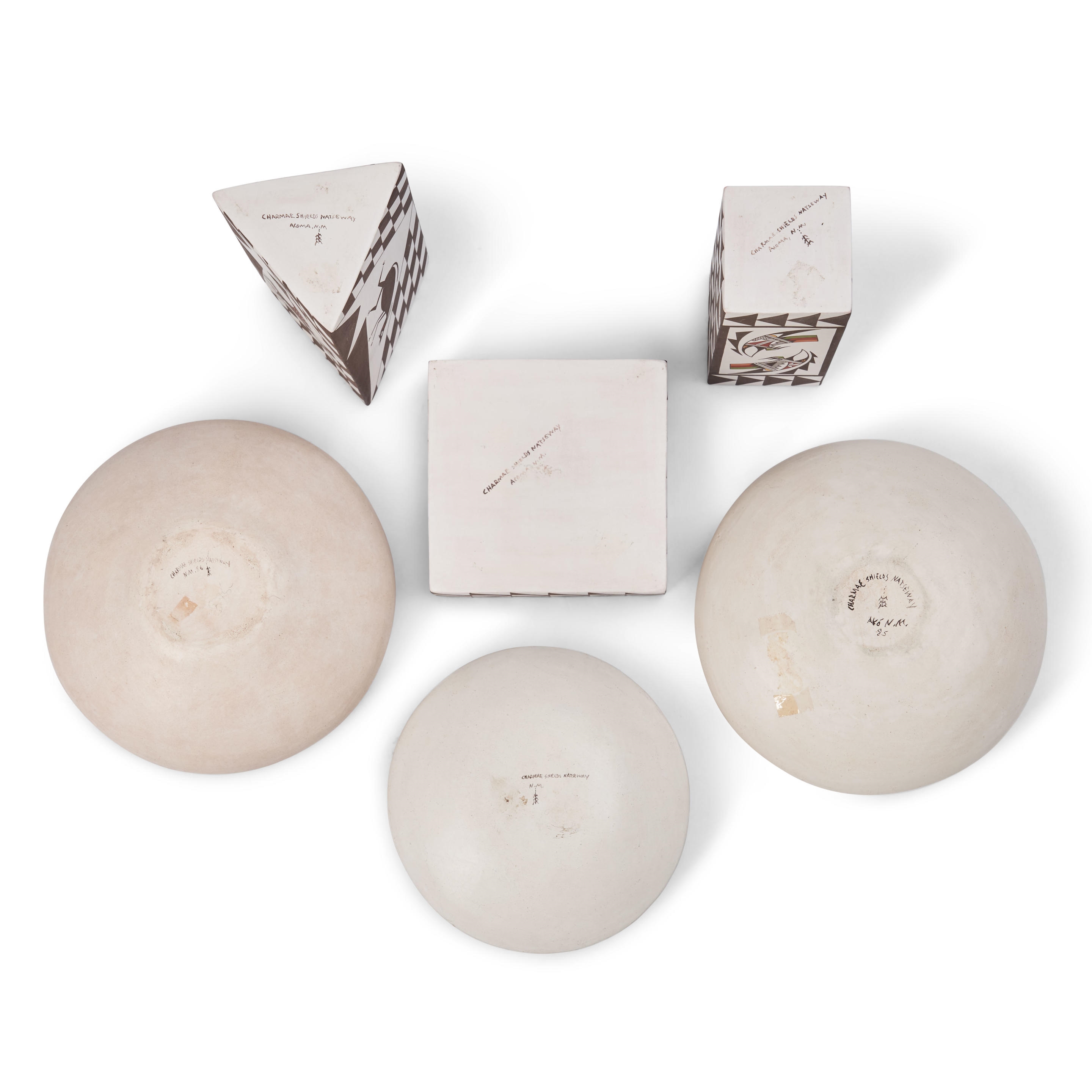Charmae Shields Natseway | Six Charmae Shields Natseway pottery vessels ...