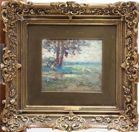 André Prevot-Valeri | Paysage aux moutons et au patre | MutualArt