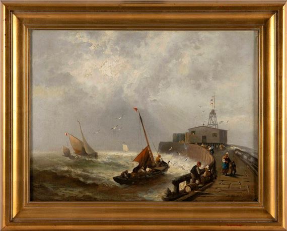 Franklin Dullin Briscoe | Stormy day at the pier | MutualArt