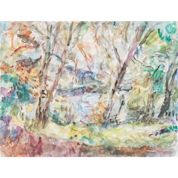 Manfred Henninger | Southern landscape with meadow under trees (1977 ...