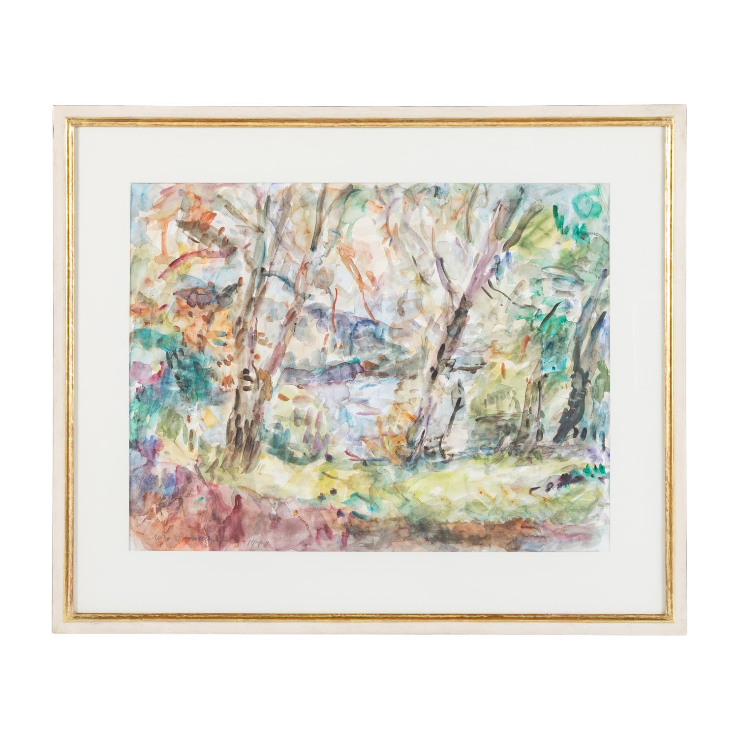 Manfred Henninger | Southern landscape with meadow under trees (1977 ...