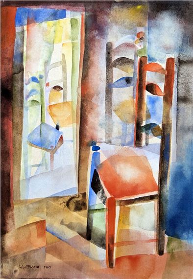 Wolfram Aichele | Interieur mit Stühlen (1924) | MutualArt