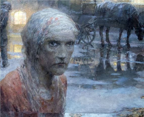 Ferdinand Staeger | Am Winterabend (1880) | MutualArt