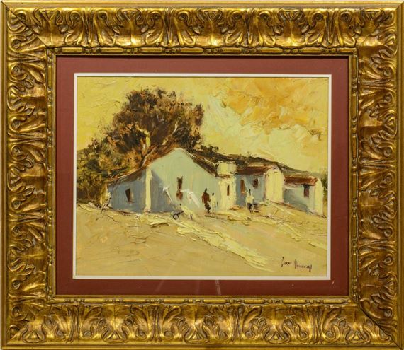 Corné Weideman | Labourer's Cottages with Figures | MutualArt