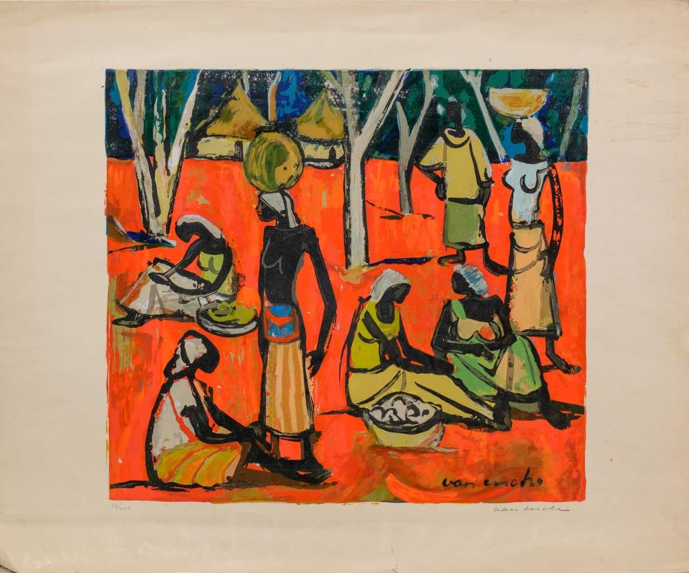 Maurice Essche | Gathering of African Women | MutualArt