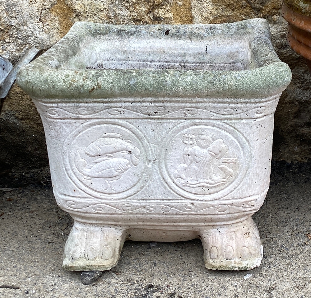 Planter | A square composite stone planter xxcm | MutualArt