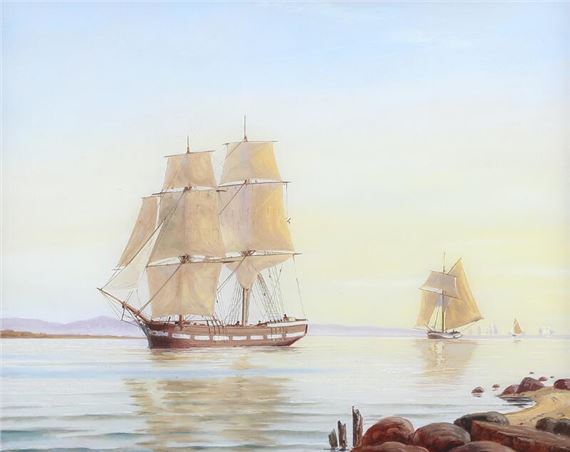 Lütgen Uwe | Seascape with ships | Artwork performance at auction ...