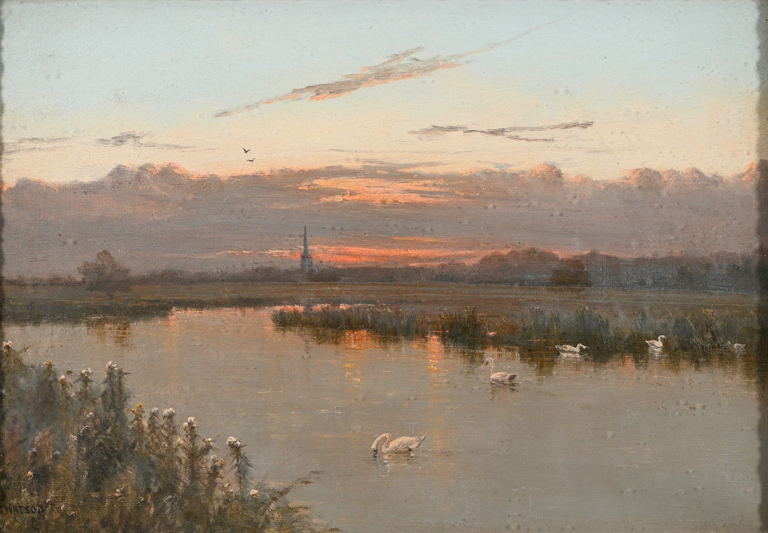 George Watson George Watson | River Landscape at Sunset | MutualArt