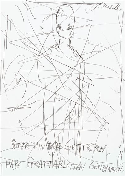 Günter Brus | Sitze hinter Gittern (2002) | MutualArt