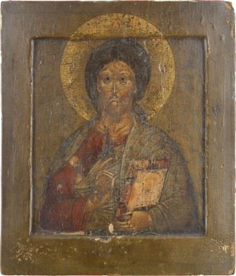 Russian School, 17th Century | IKONE MIT CHRISTUS PANTOKRATOR | MutualArt