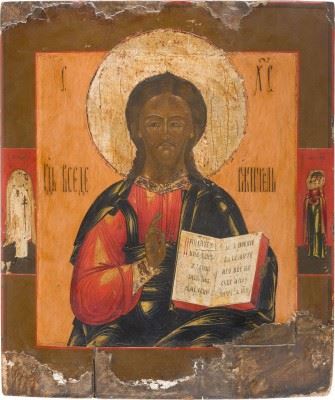 Russian School, 19th Century | IKONE MIT CHRISTUS PANTOKRATOR | MutualArt