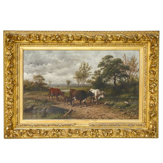 George Riecke | 19th C. George Riecke Return From Pasture Pastoral ...