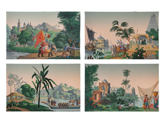Zuber | Twelve Zuber Hindustan Wallpaper Panels | MutualArt