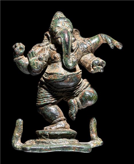 Ganesha | A Small Indian Bronze Figure of Ganesha Dancing | MutualArt